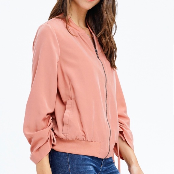 Jackets & Coats | Nwt Blush Drawstring Bomber Jacket | Poshmark